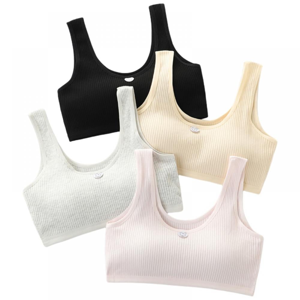 5PCS Girls Ribbed Training Bra Crop Training Bras for Girls Seamless ...
