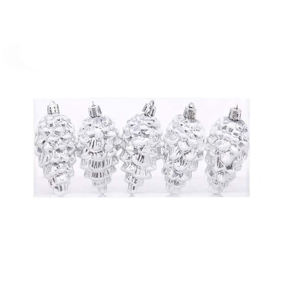 5PCS Glitter Christmas Tree Pinecone Ornaments, Hanging Pine Cone ...