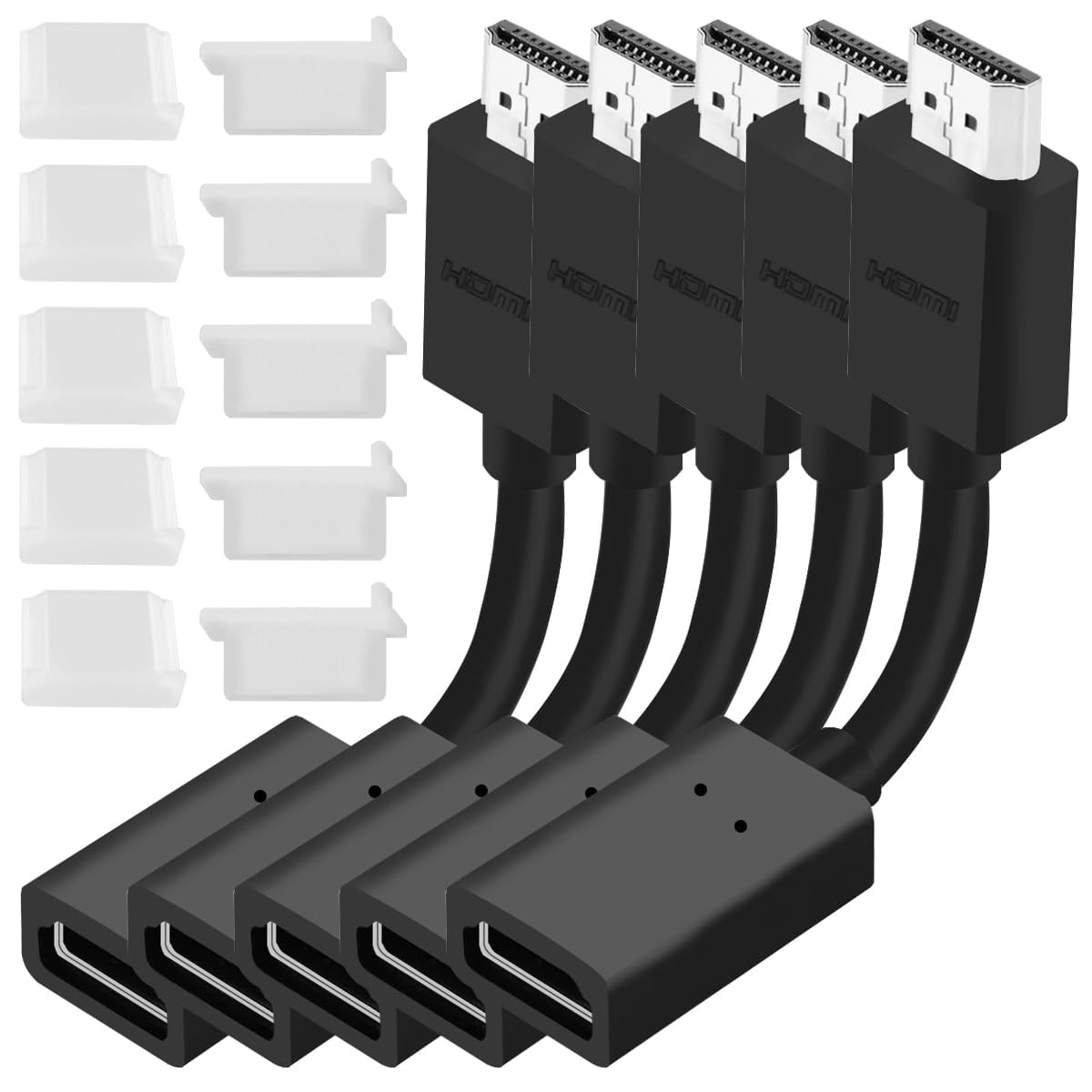 5PCS HDMI Male to Female Swivel Adapter HDMI Extension Cable 12cm Male ...