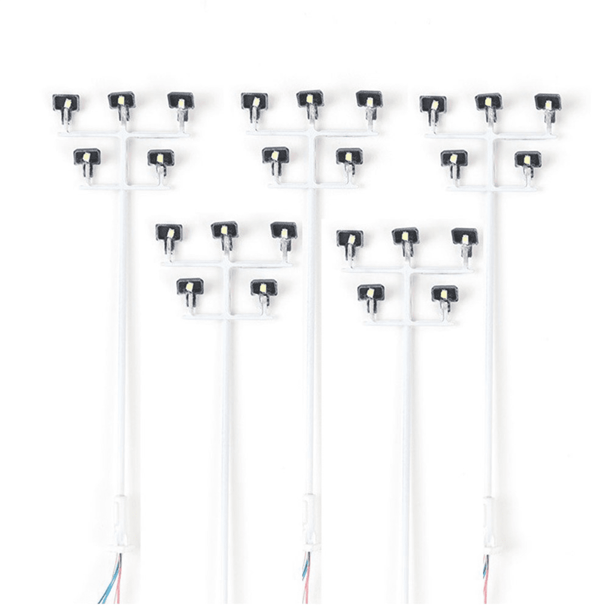 5PCS HO Scale Model Lighting Tower 3V Train Light Railway LED Plaza ...