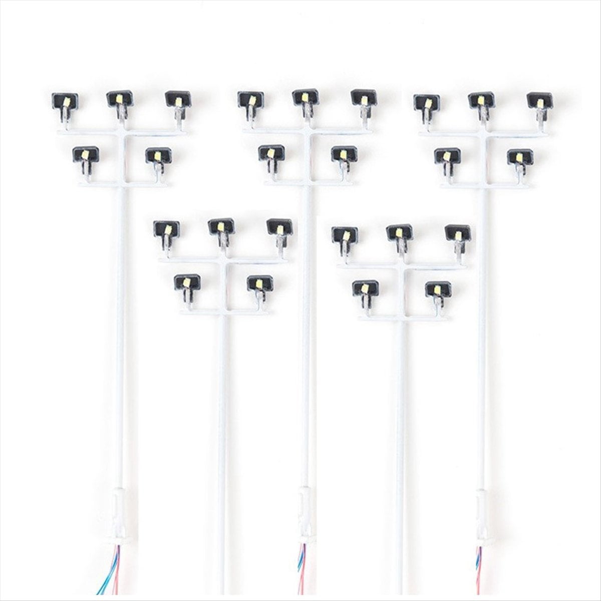 5PCS HO Scale Model Lighting Tower 3V Train Light Railway LED Plaza ...