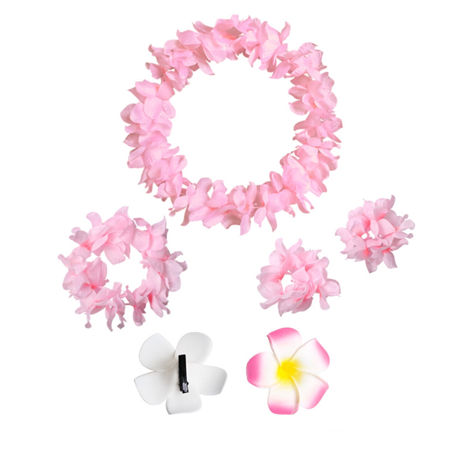 5PCS Hawaiian Luau Leis Party Decorations Supplies - Tropical Tiki ...