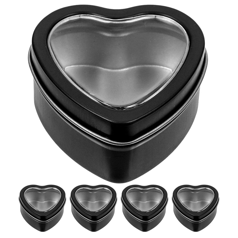 5PCS Heart Shaped Tinplate Candy Boxes Reusable Metal Tins Portable and ...