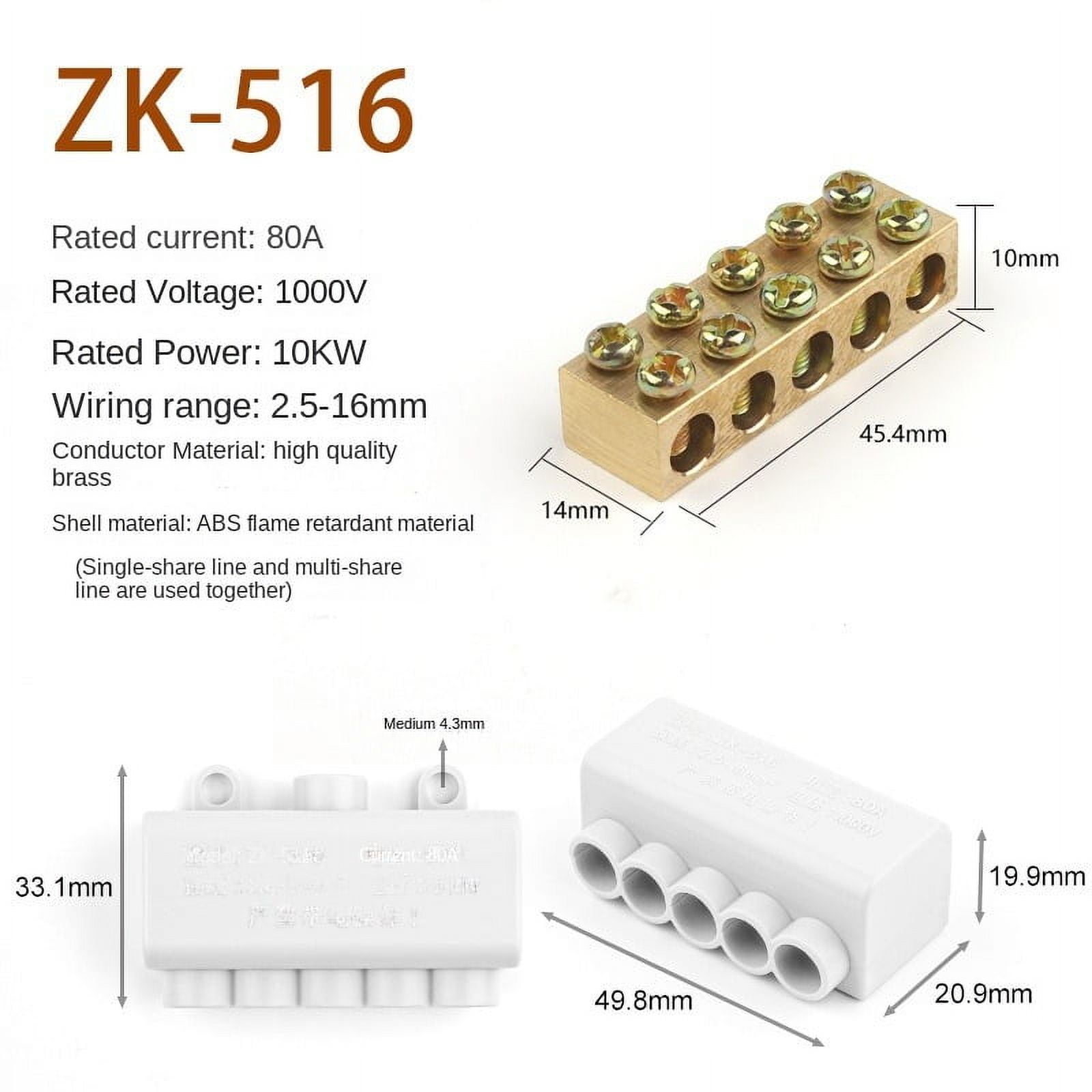 5PCS High Power Sistributor ZK/T Type 60A/80A/100A without ...