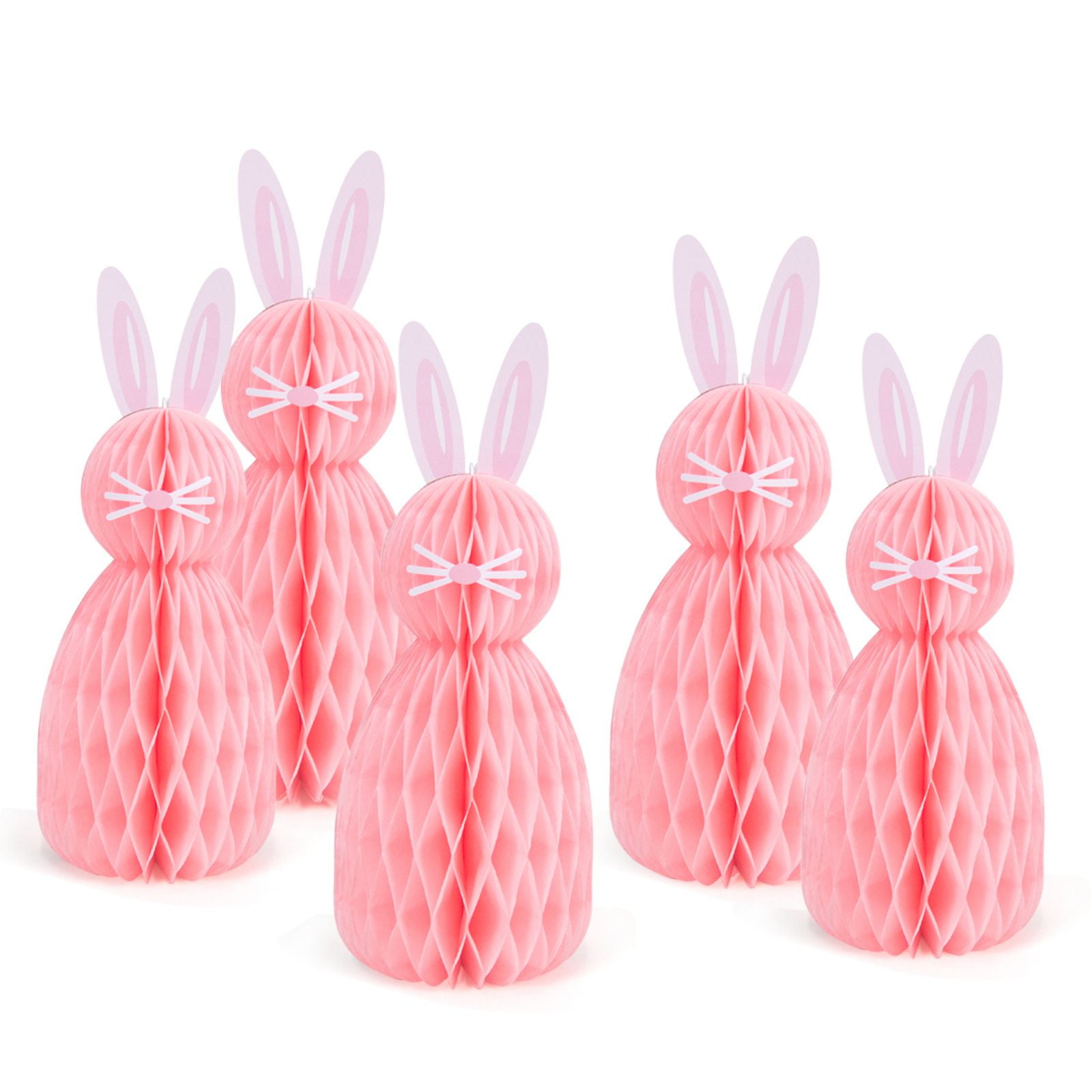 5PCS Honeycomb Easter Hanging Decorations, 3D Bunny Honeycomb Spring ...