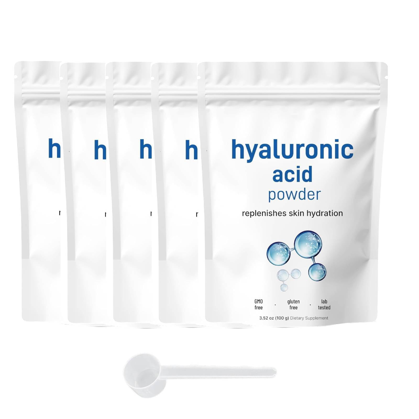 5PCS Hyaluronic Acid Serum Powder for Face Wrinkle Support - With Scoop ...