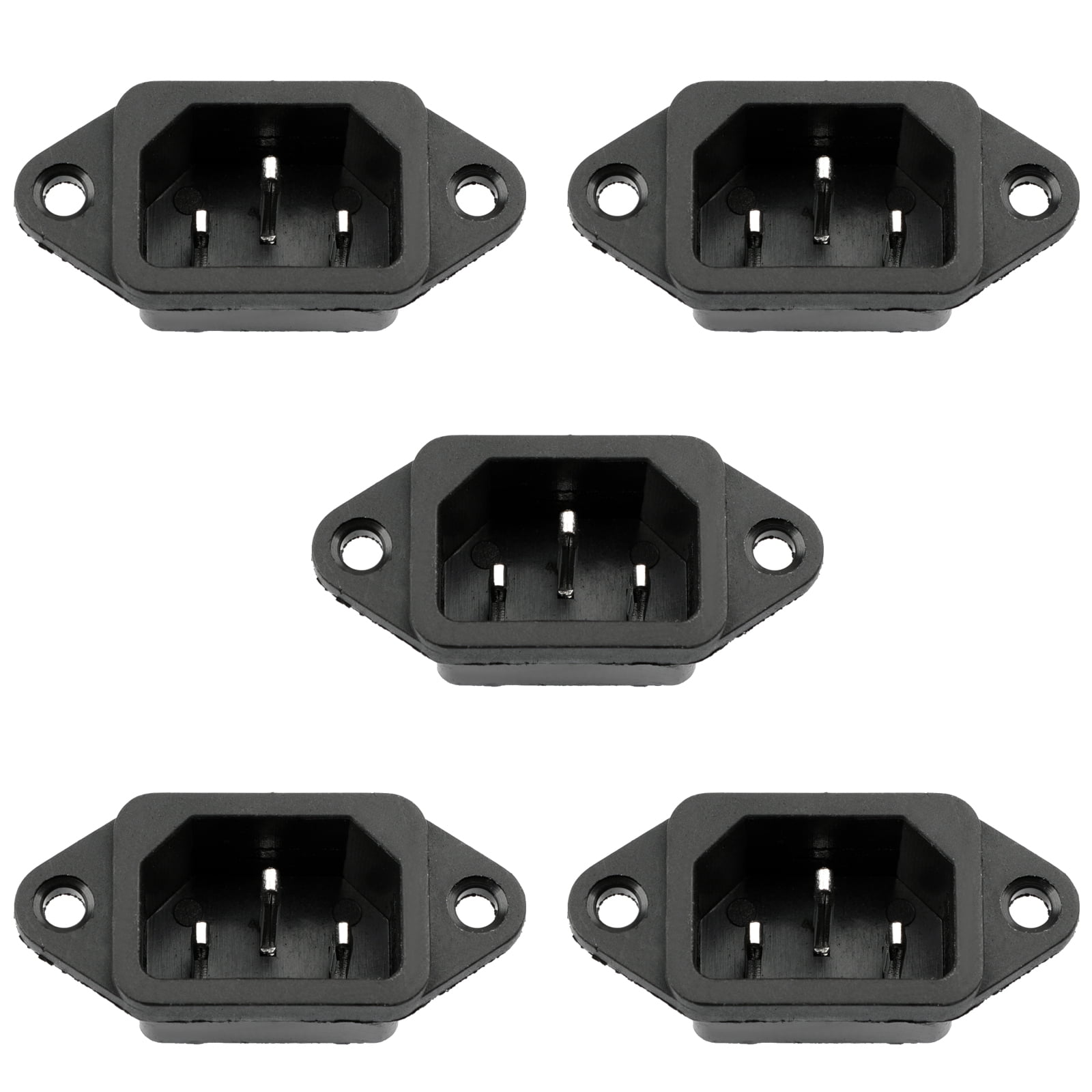 5PCS IEC320 C14 3 Pin Screw Mount Male Power Socket 10A 250V For Boat ...