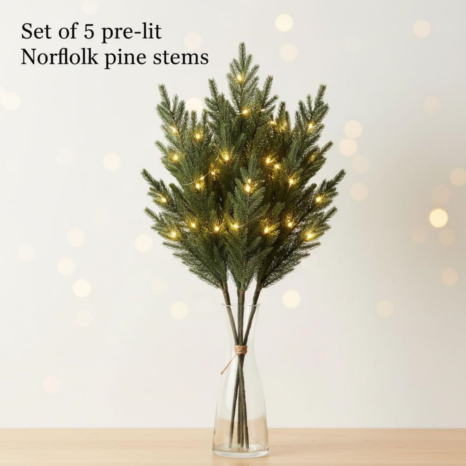 5PCS Illuminated Lighted Branches Filler 15.3" Lighted Greenery Stems ...
