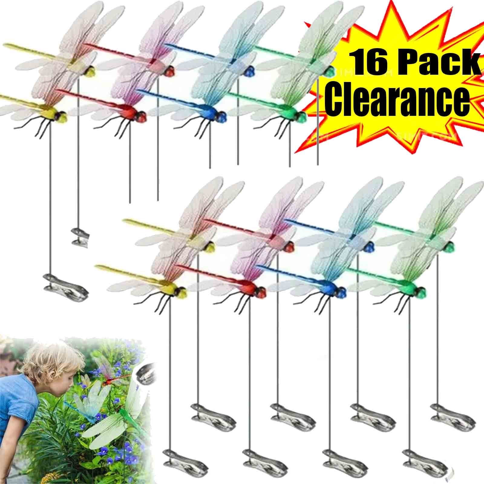 5PCS Indoor & Outdoor Fake Dragonfly Rod Clip, Dragonfly Clip Bug ...