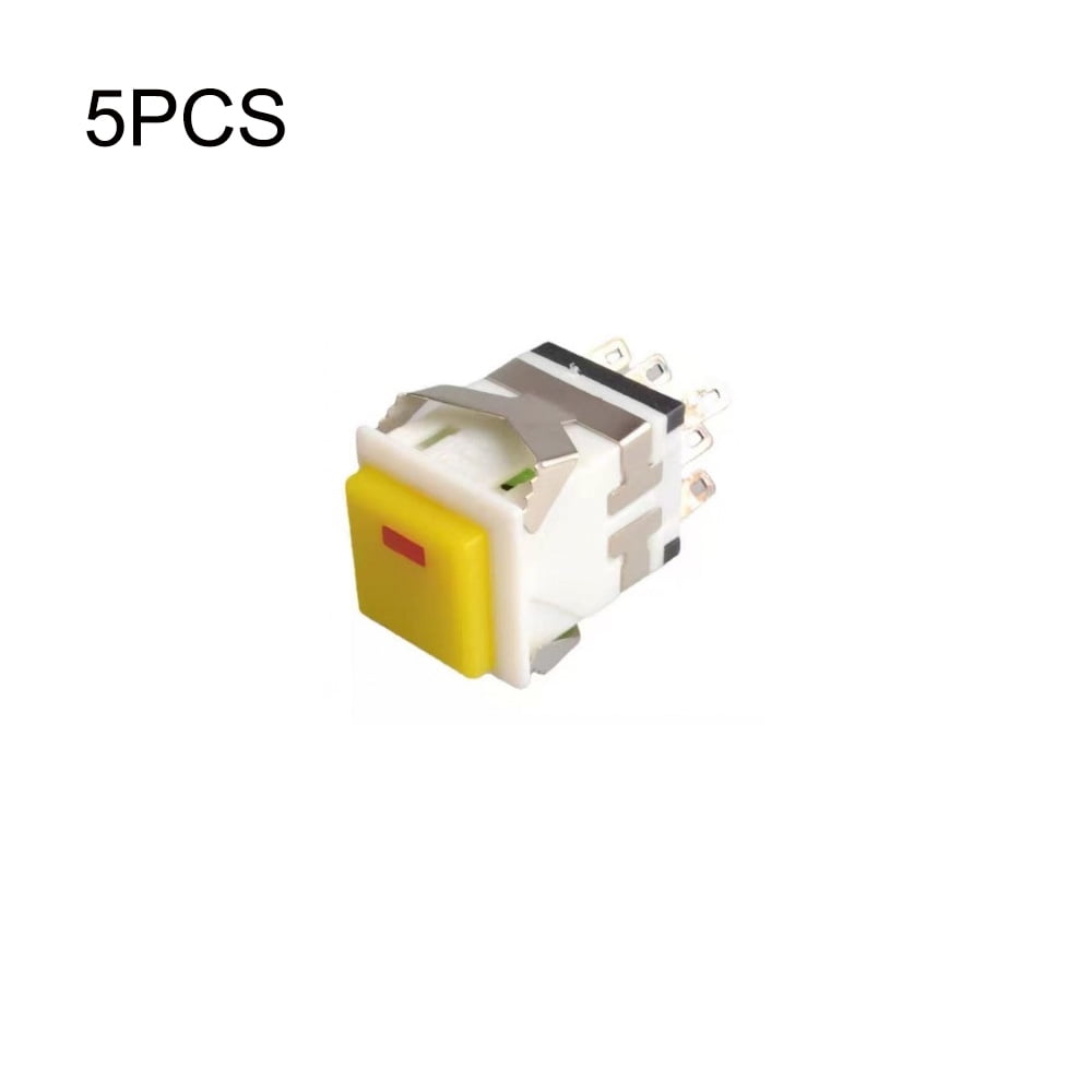 5PCS KD2-22 8 Pin Square Push Button Switch with LED Indicator,3A/250V 6A/125V Lock-free Self ...