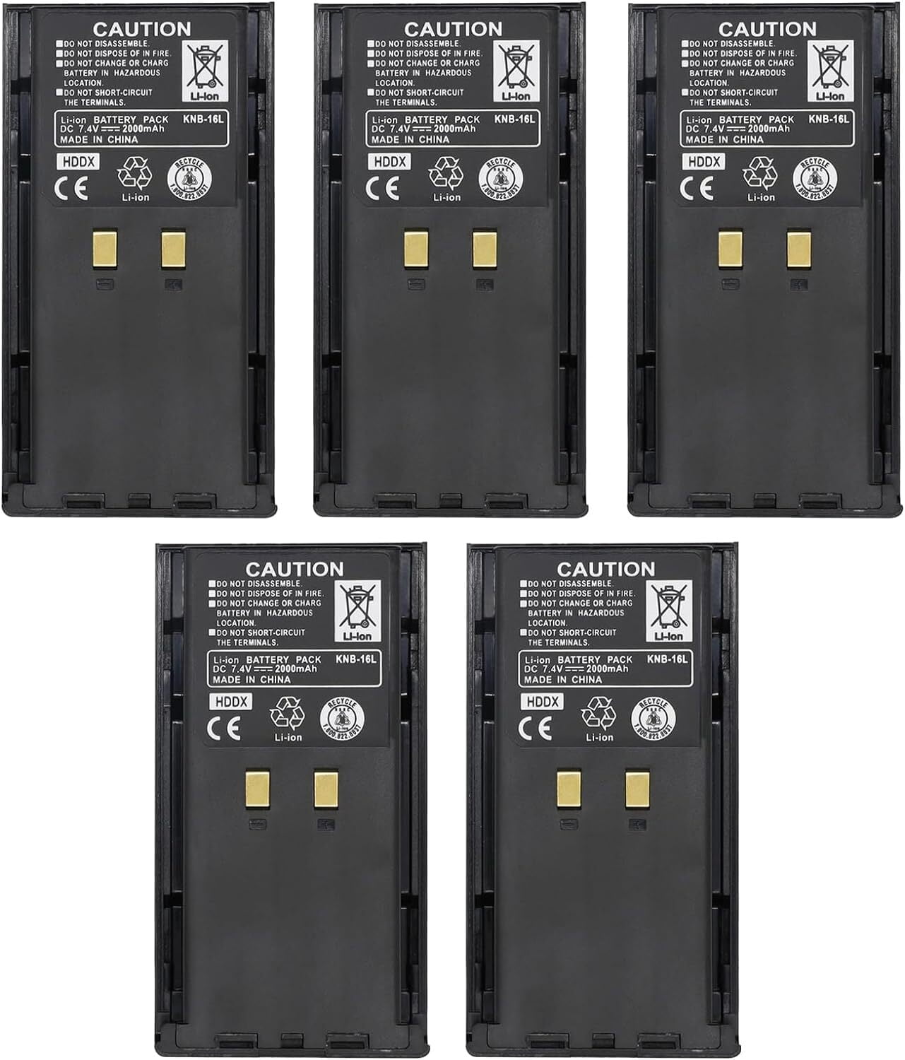 (5PCS) KNB-16 Battery KNB-17 KNB-22 KNB-17A Battery [Upgraded] for ...