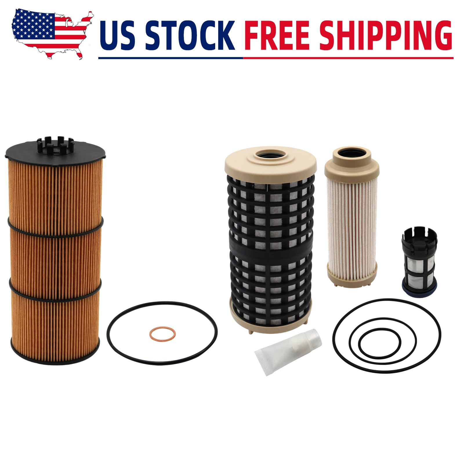 5PCS LF17511 P550954 Oil & Fuel Filter Kit FOR Detroit Diesel DD13 DD15 ...