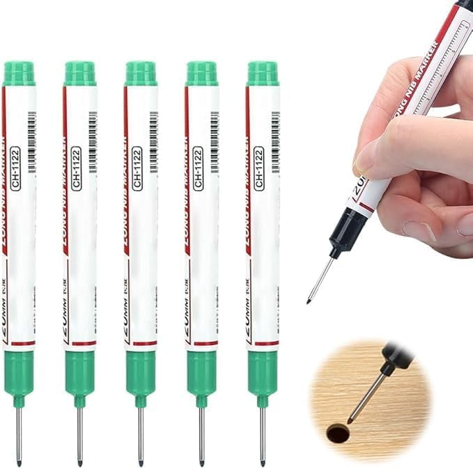 5PCS Long Head Deep Hole Marker Pens, 20mm Deep Reach Markers, Long ...