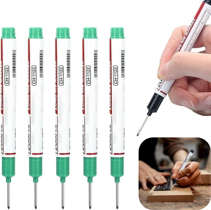 5PCS Long Head Deep Hole Marker Pens, 20mm Deep Reach Markers, Long ...