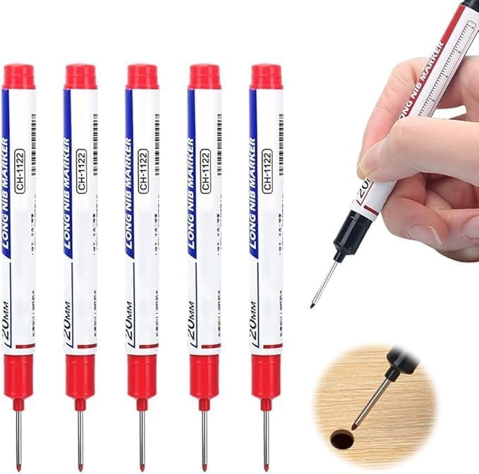 5PCS Long Head Deep Hole Marker Pens, 20mm Deep Reach Markers, Long ...