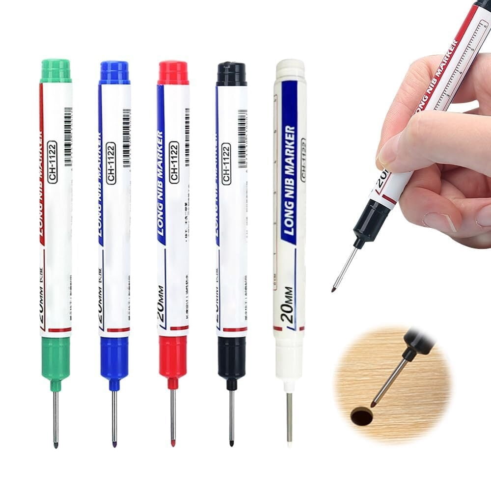 5PCS Long Head Deep Hole Marker Pens, 20mm Deep Reach Markers ...