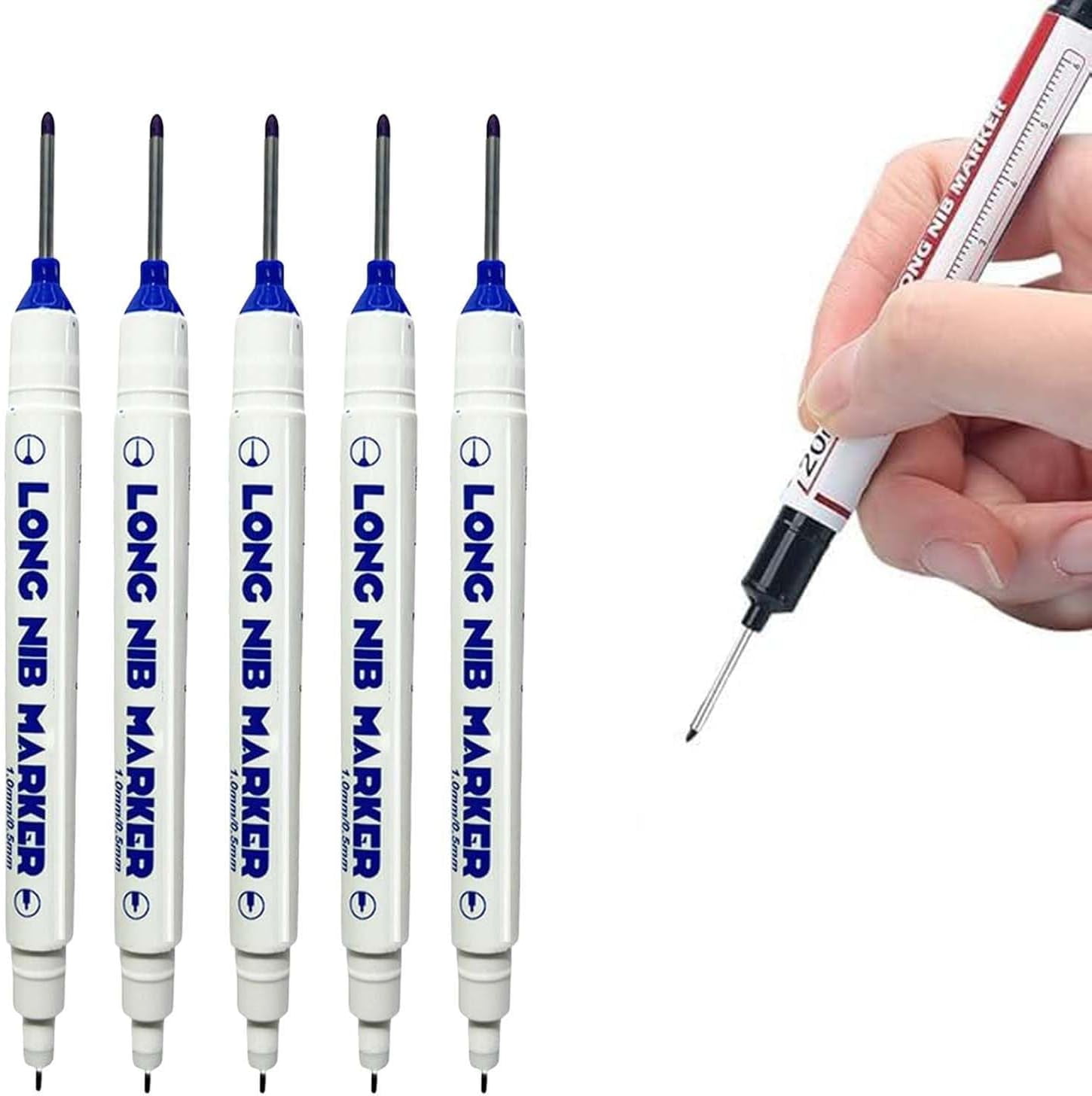 5PCS Long Head Deep Hole Marker Pens, 20mm Deep Reach Markers ...