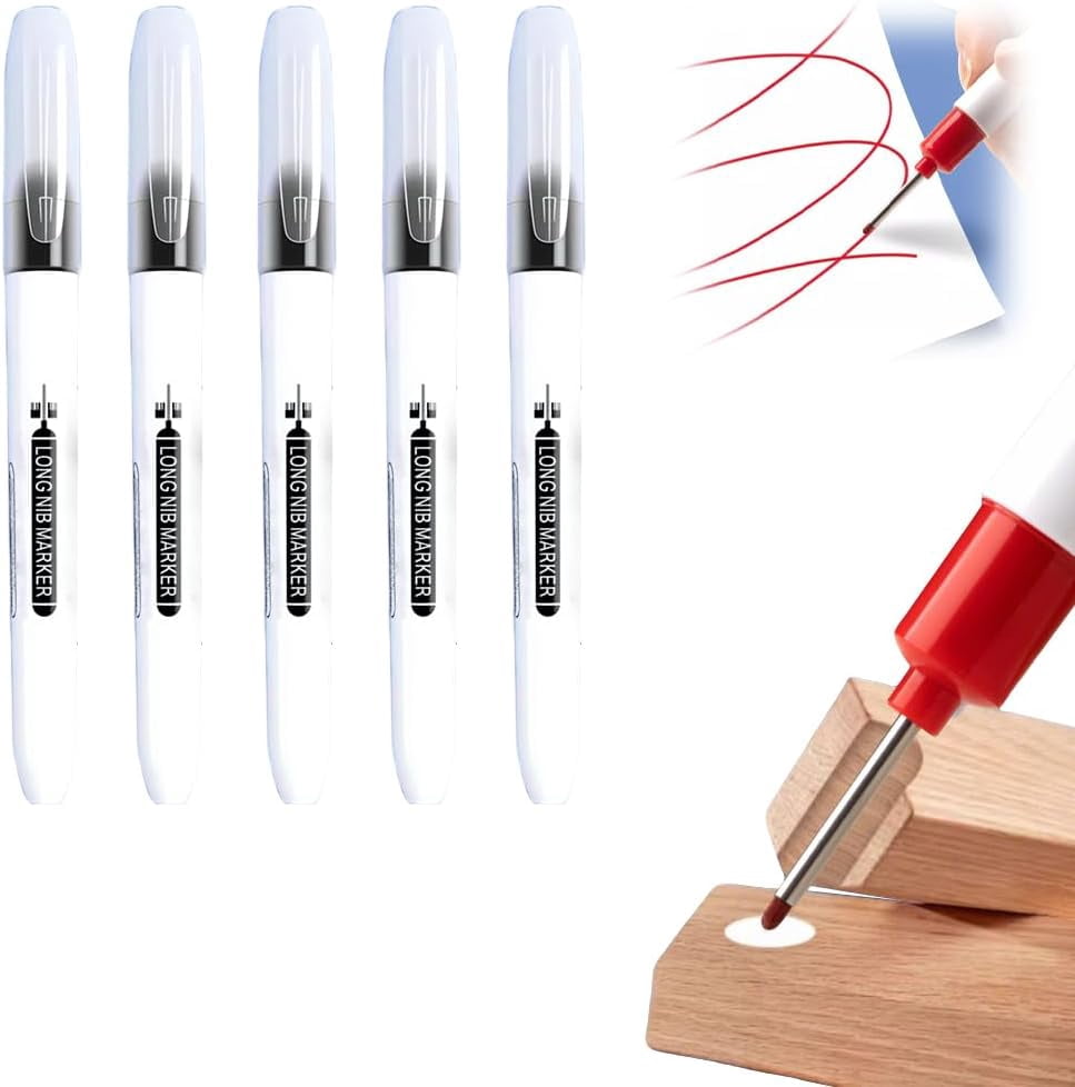 5PCS Long Head Deep Hole Marker Pens, 20mm Deep Reach Markers ...