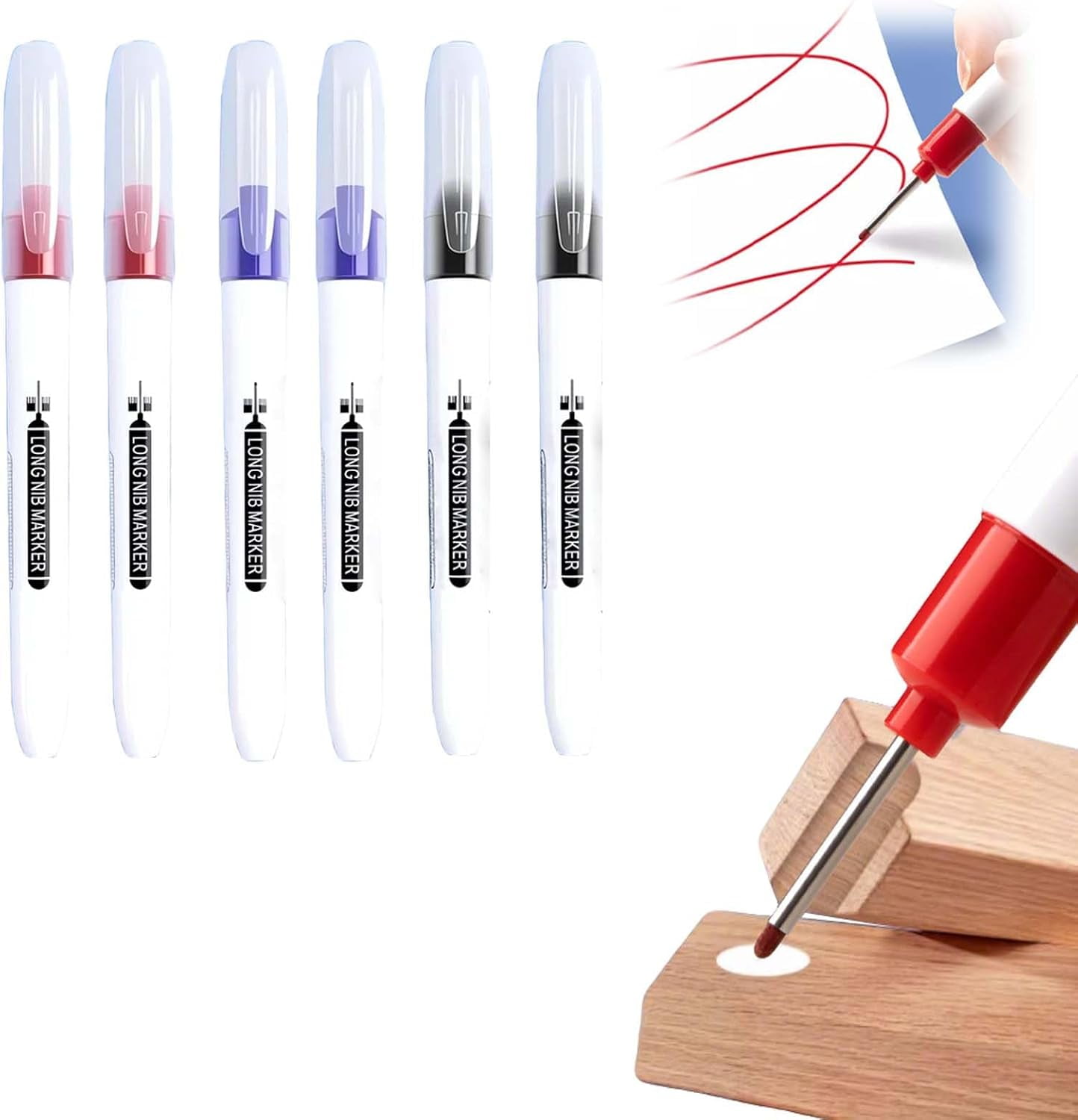 5PCS Long Head Deep Hole Marker Pens, 20mm Deep Reach Markers ...