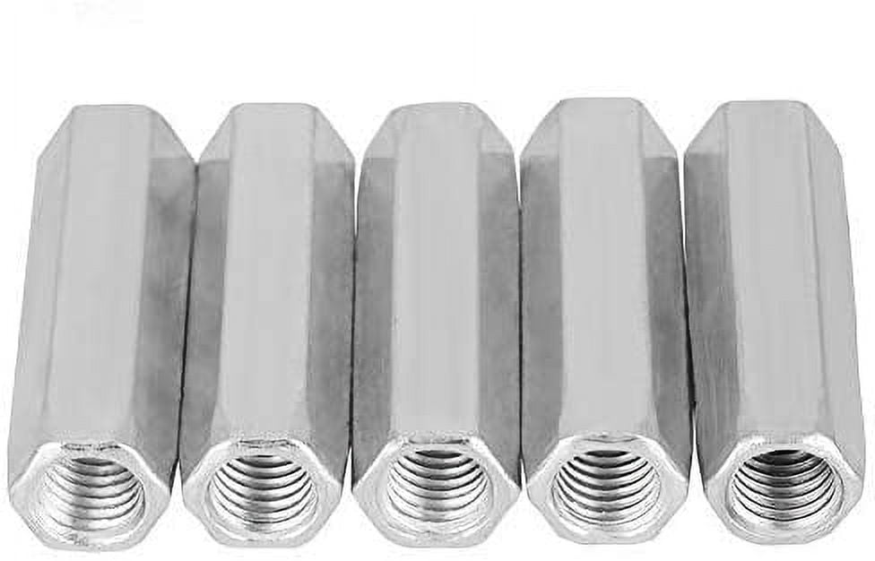 5PCS M10x40mm Long Carbon Steel Hex Nuts with Shank Coupling, Socket ...