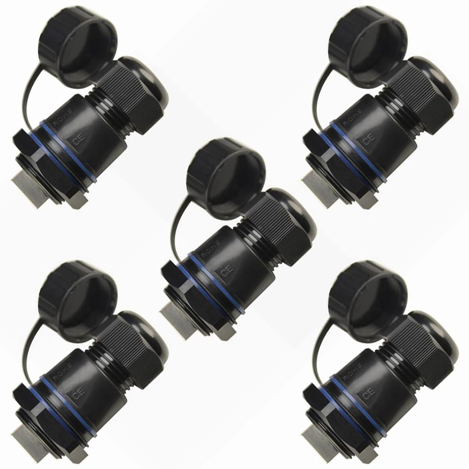 5PCS M25 Panel Mounting RJ45 Waterproof Connector Cat5/5e/6 Ethernet ...