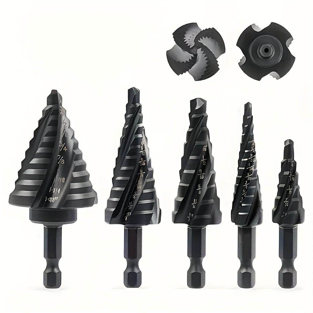 5PCS M35 Step Drill Bit Set & High-Speed Steel Kit With Impact Ready ...