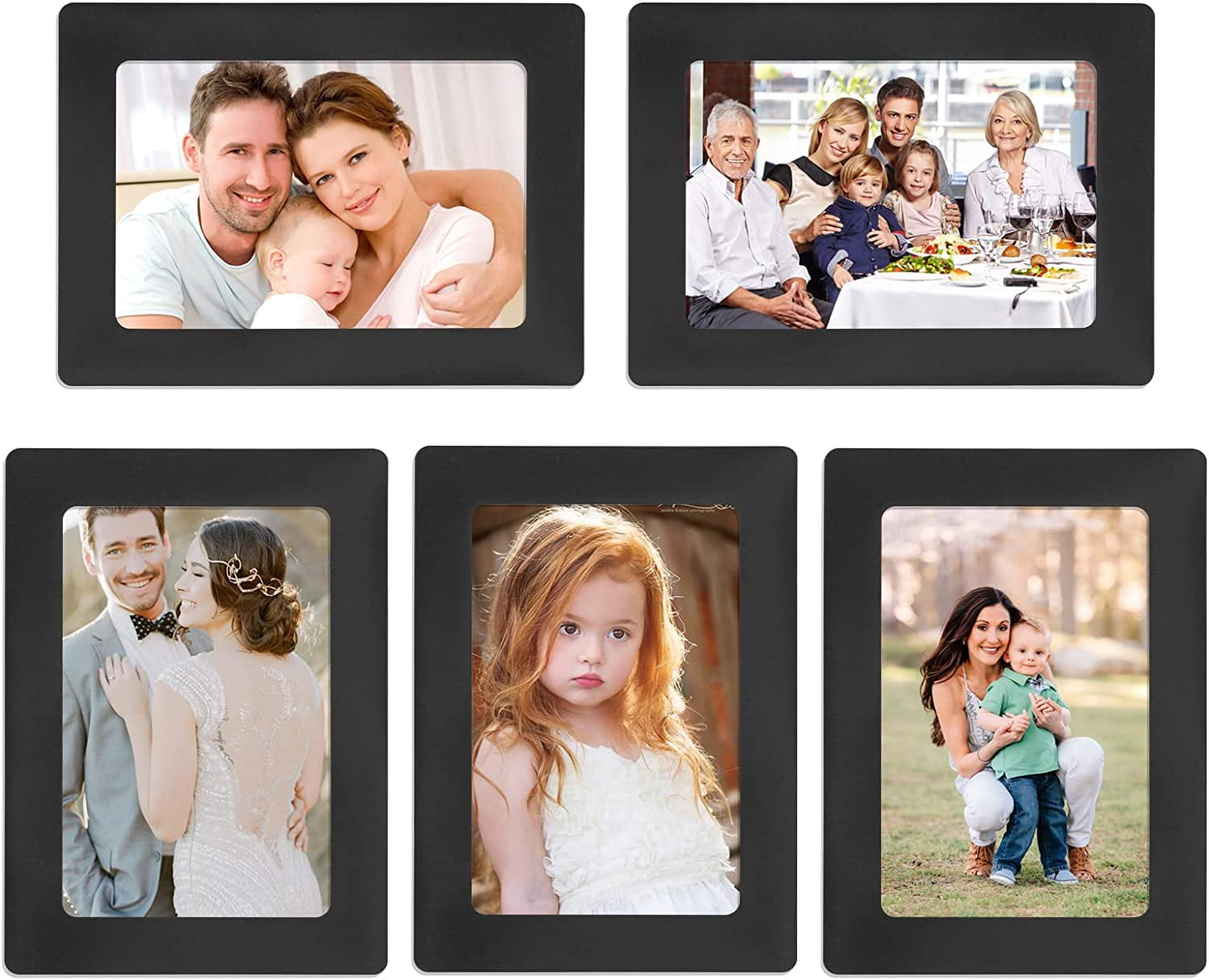 5PCS Magnetic Photo Frames, Refrigerator Magnets Hold 4x6 Inches ...
