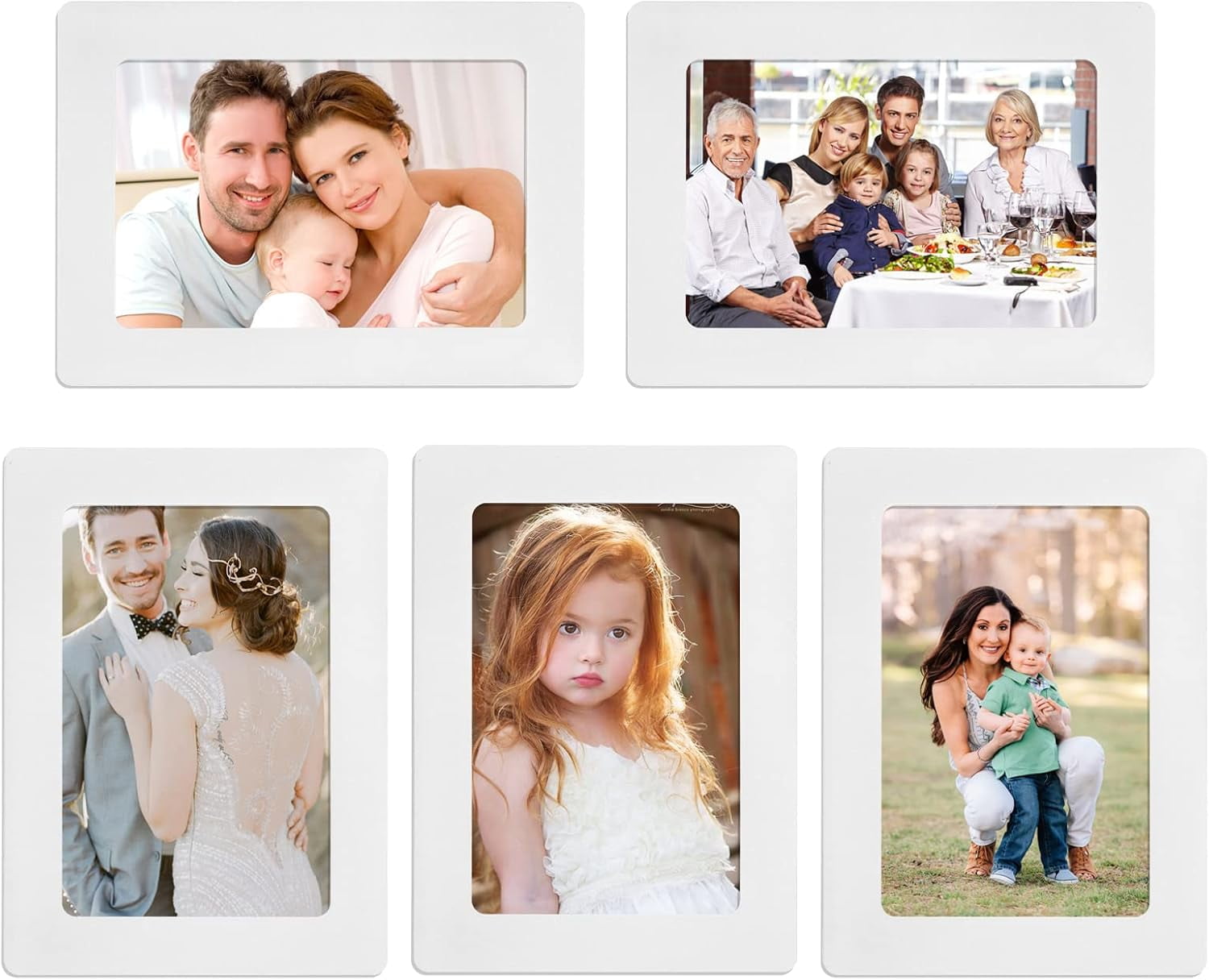 5PCS Magnetic Photo Frames, Refrigerator Magnets Hold 5x7 Inches ...