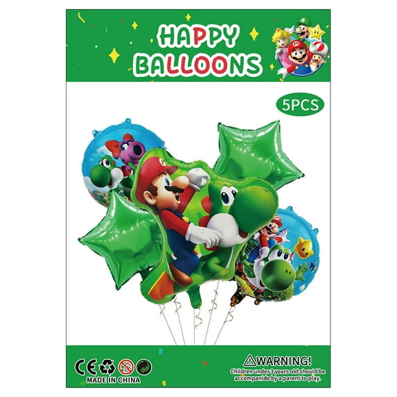 5PCS Mario And Louis Anime Balloon Set for Birthday Parties - Cartoon ...