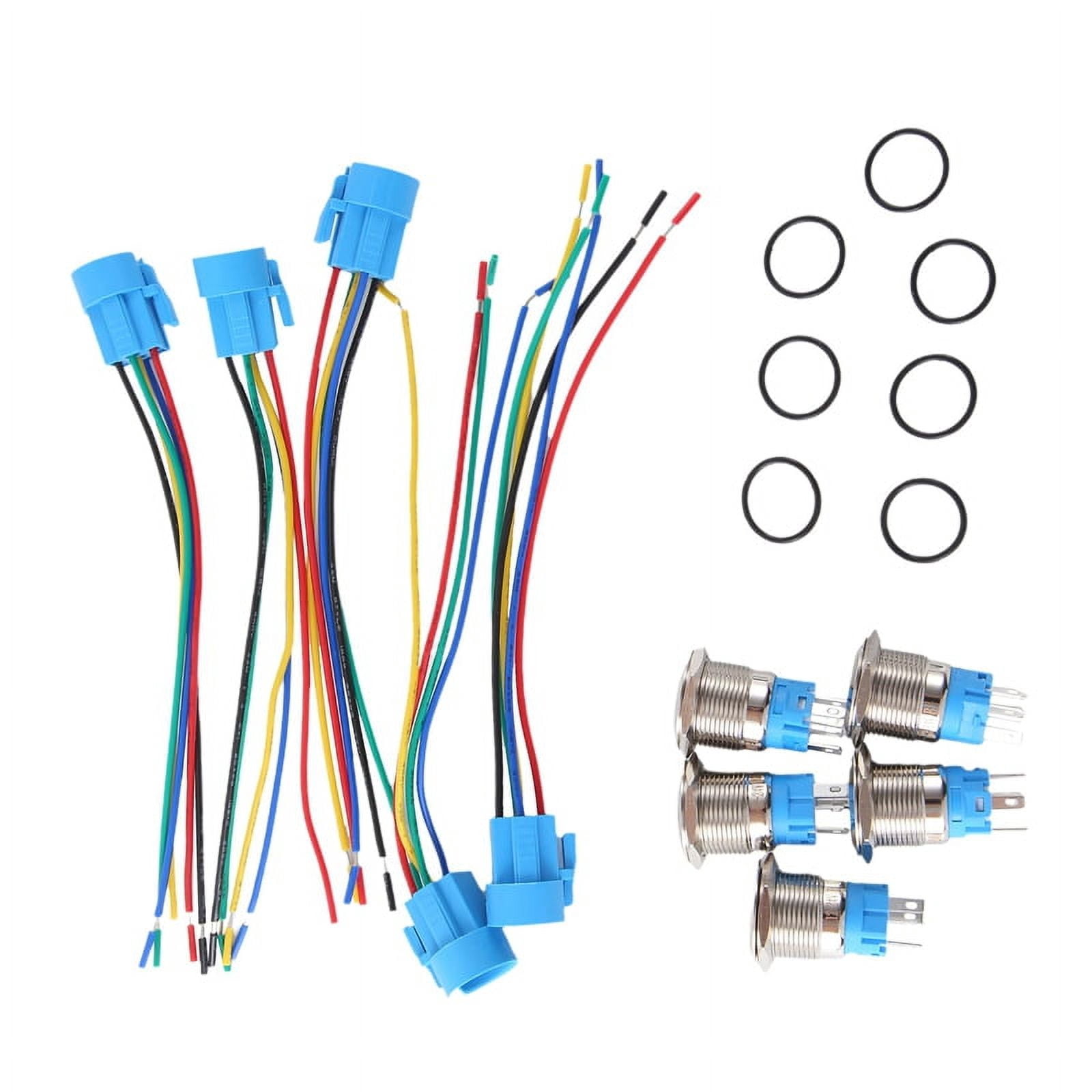 5PCS Metal Push Button Switch 12v 19mm Ring Lamp Power Symbol ...
