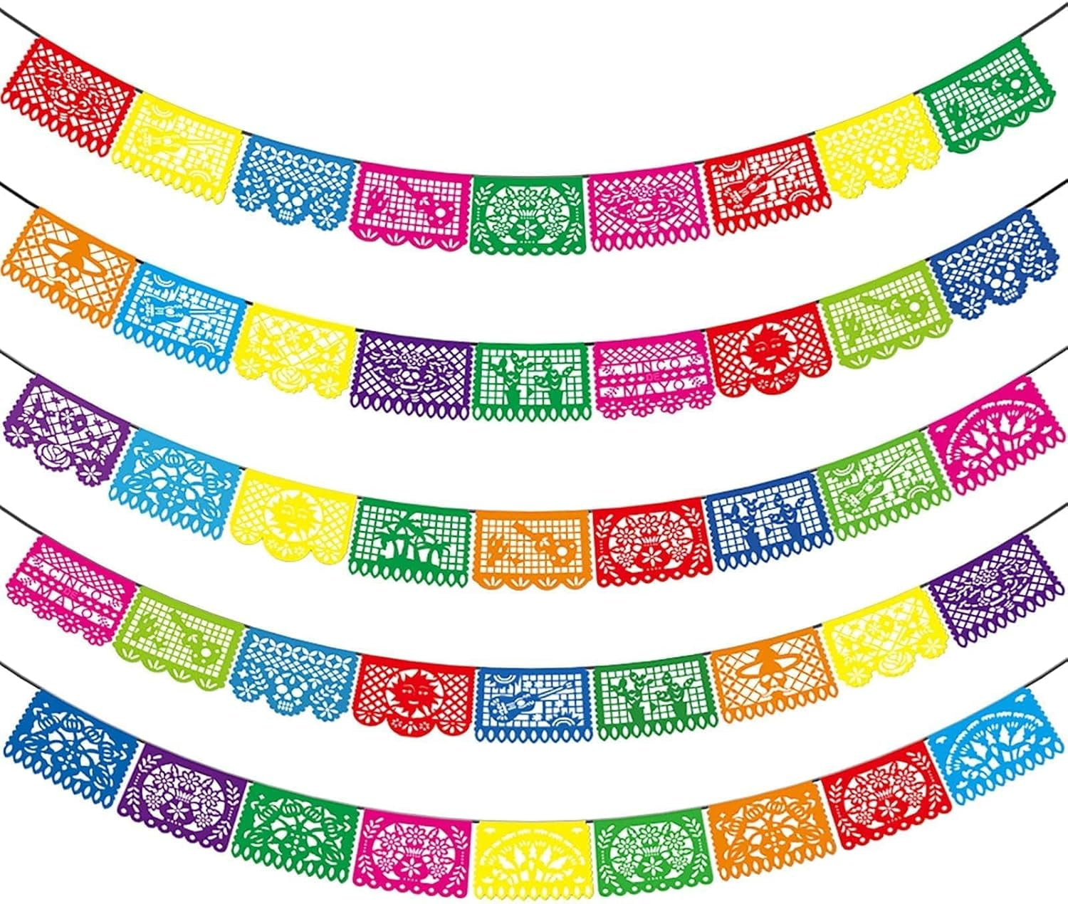5PCS Mexican Party Banners, Cinco De Mayo Decoration Fiesta Party ...