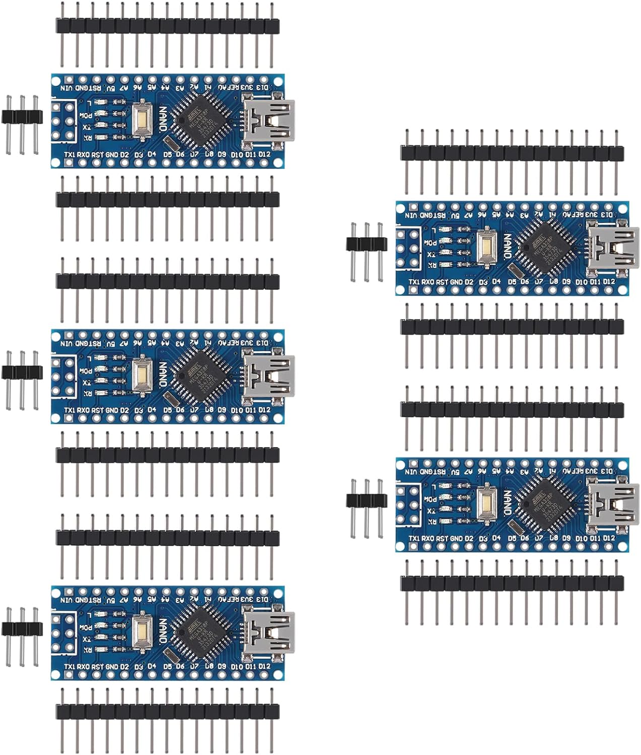 5PCS Mini Nano V3.0 ATmega328P 5V 16M Mini USB rocontroller Board ...