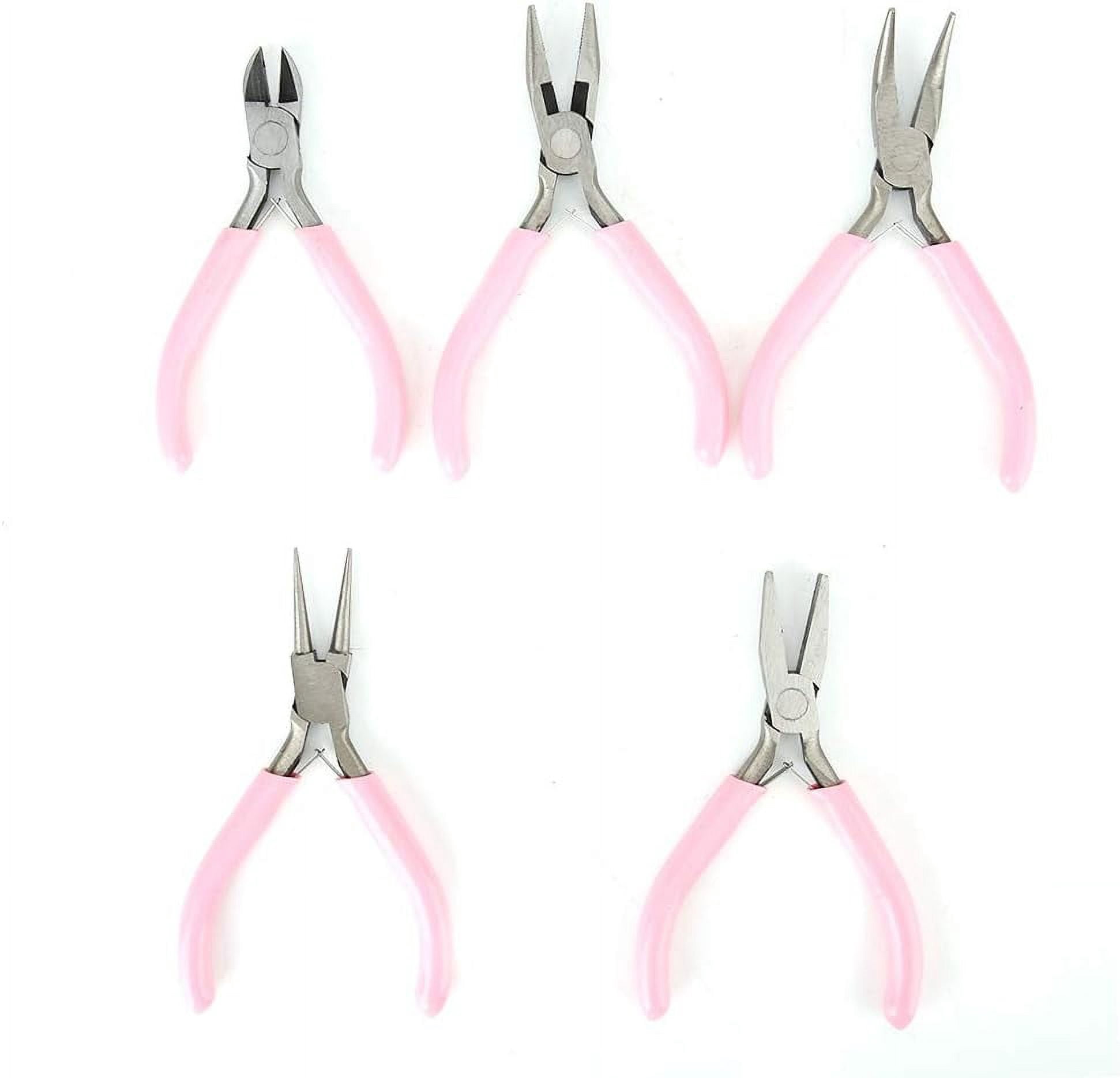 5PCS Mini Pink MetalKit,Jewelry Pliers, Metalwith Compact Size for ...