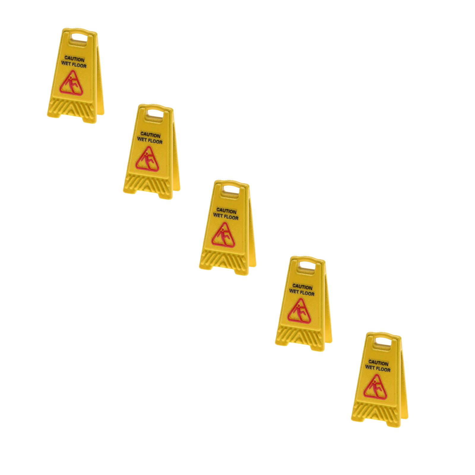 5PCS Miniature Wet Floor Signs for Dollhouse - 1:12 Scale Realistic ...