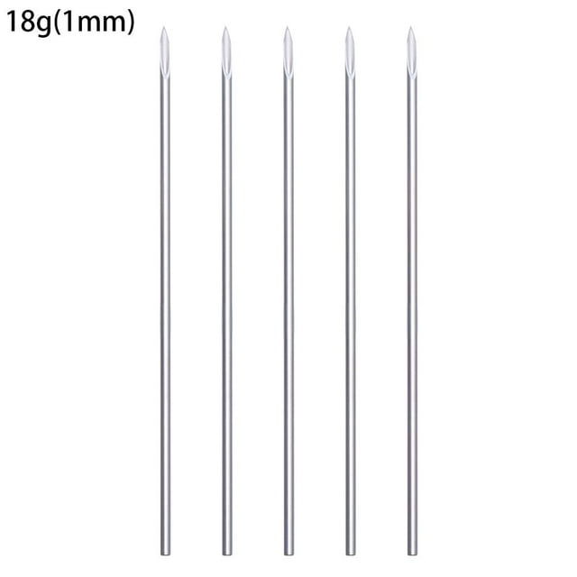 5PCS 316 Stainless Steel Disposable Piercing Needles, 18G(1MM) for Ear ...