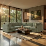 5PCS Modular Sectional Sofa, Chenille L-Shaped Couch for Living Room ...