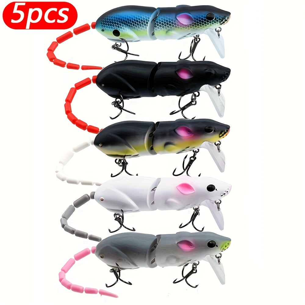 5PCS Multi-Joint Topwater Mouse Lures Set, ABS Material, Durable ...