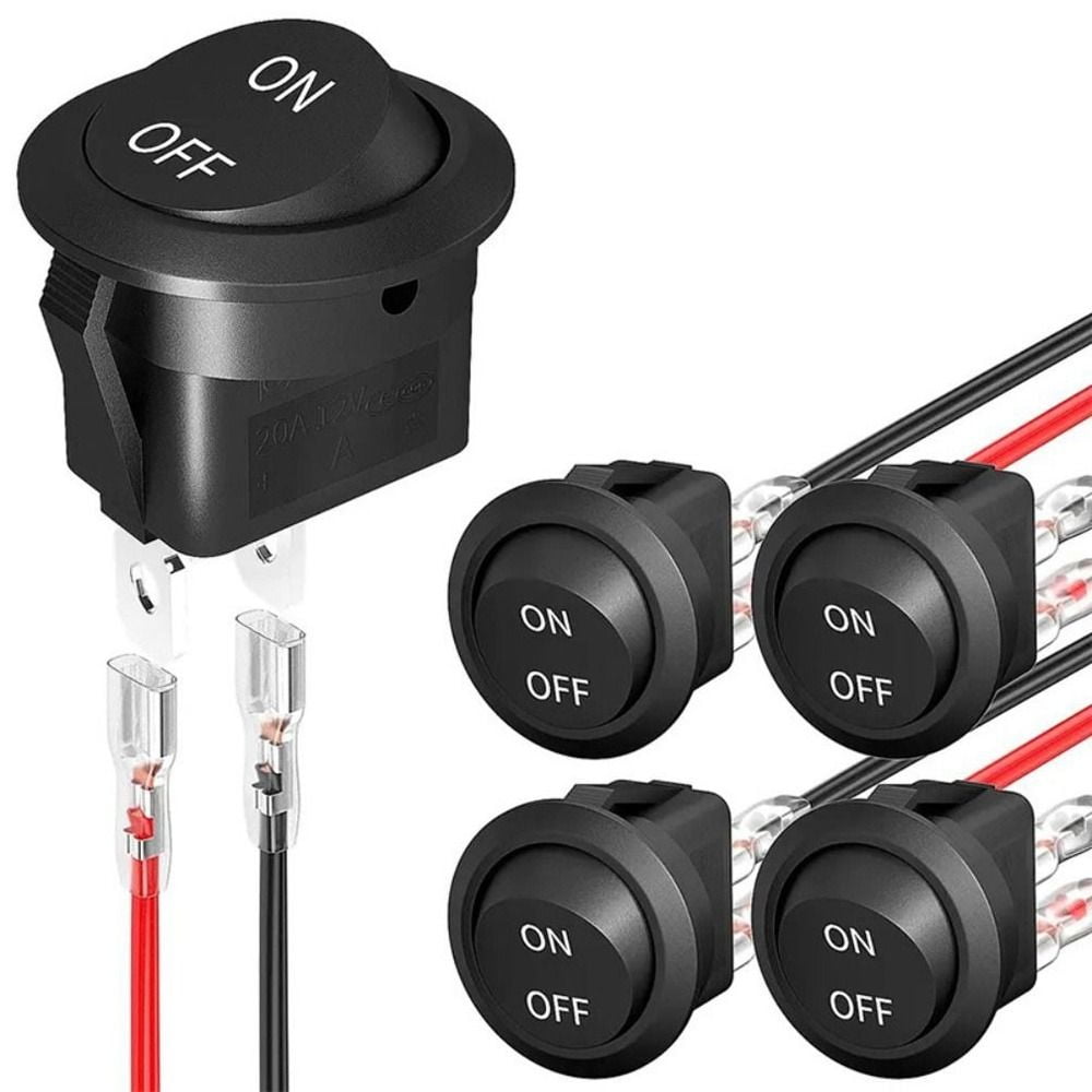 5PCS NEW RVs 20MM Push Button Switch 2 Pin Mini ON/OFF Switch Circular ...