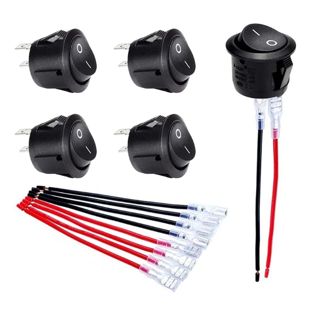 5PCS NEW RVs 20MM Push Button Switch 2 Pin Mini ON/OFF Switch Circular ...