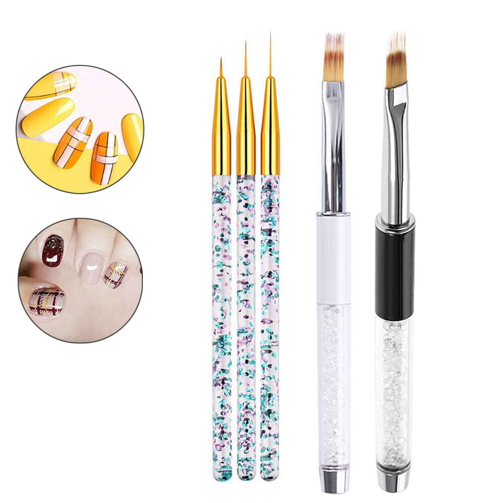 5PCS Nail Ombre Brush,Nail Art Painting Pen Brush UV Gel Polish Nail ...