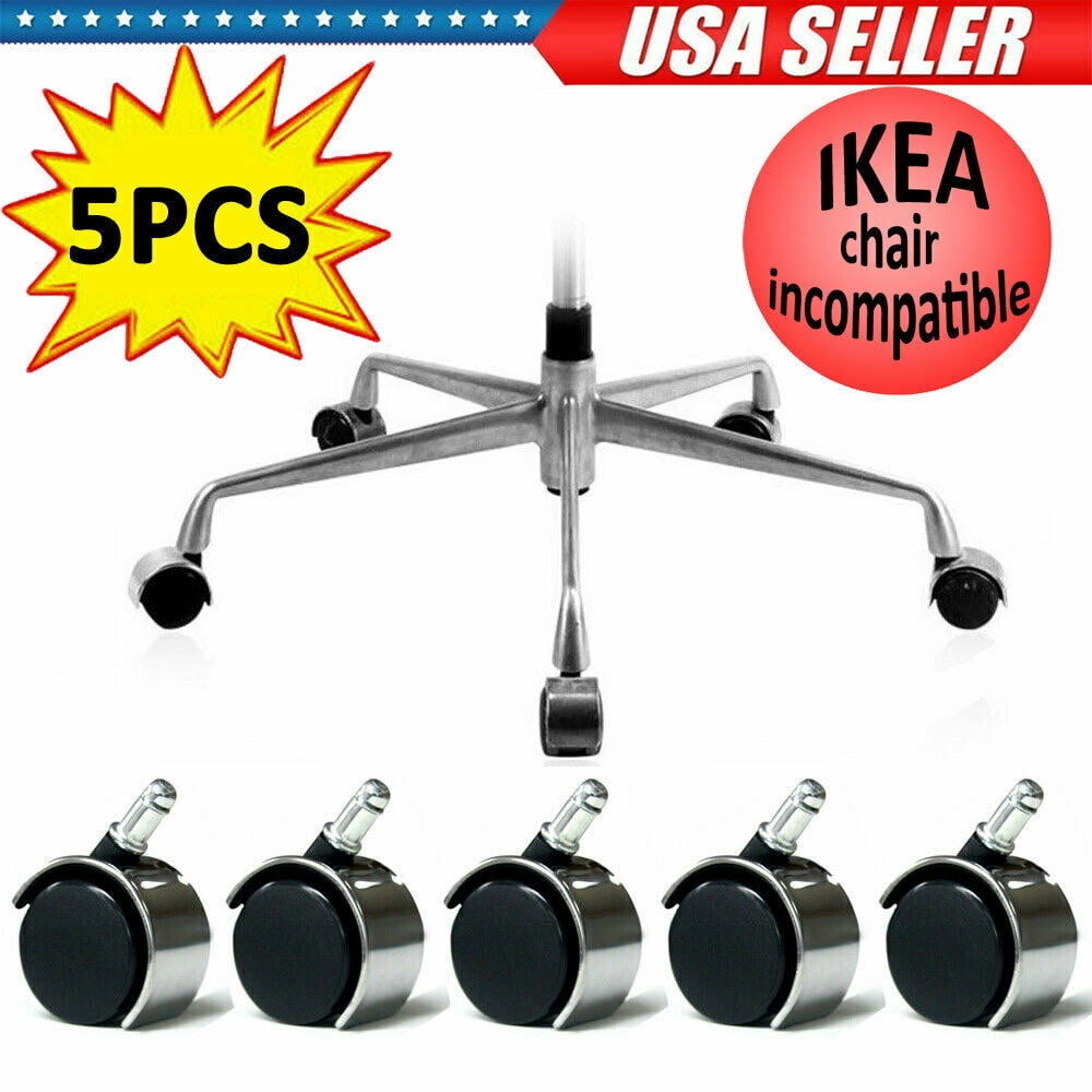 5PCS Office Chair Caster Wheels 2" Replaceable Wheels for Office Chairs ...