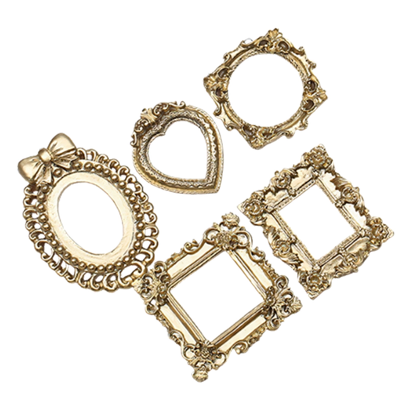 5PCS/Pack Elegant Embossing Gold Photo Holders Picture Frames With ...
