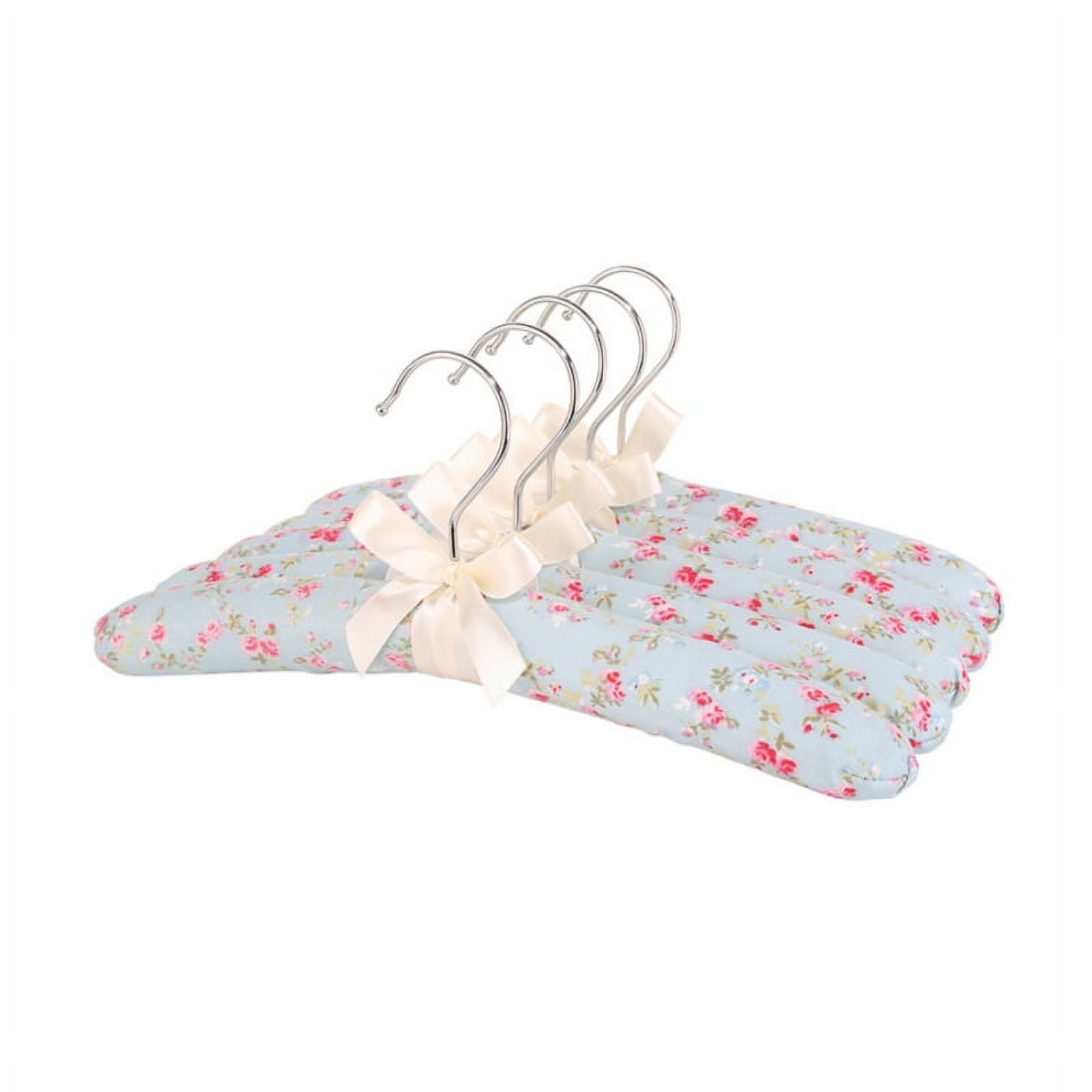 SHILIMM 5PCS Padded Clothes Hangers, Foam Core, Satin Canvas Covers ...