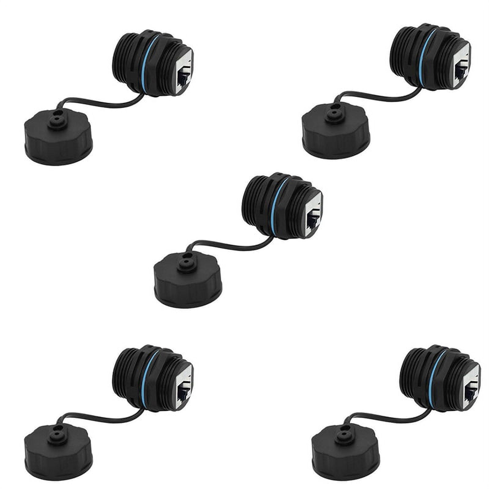 5PCS Panel Mounting RJ45 Waterproof Connector Ethernet LAN Cable Double ...