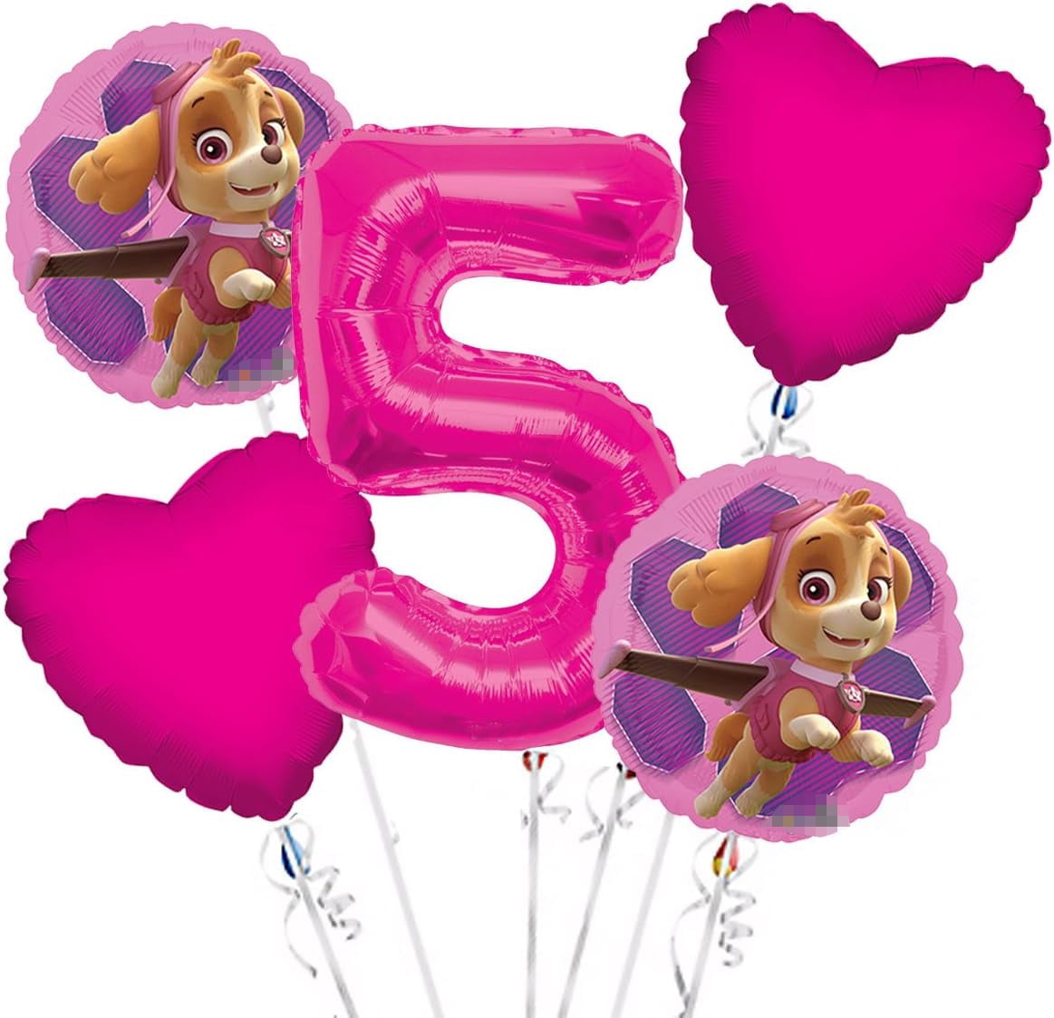 5PCS Paw Patrol Balloons Skye Dog Balloons Puppy Balloons Bouquet 5th ...