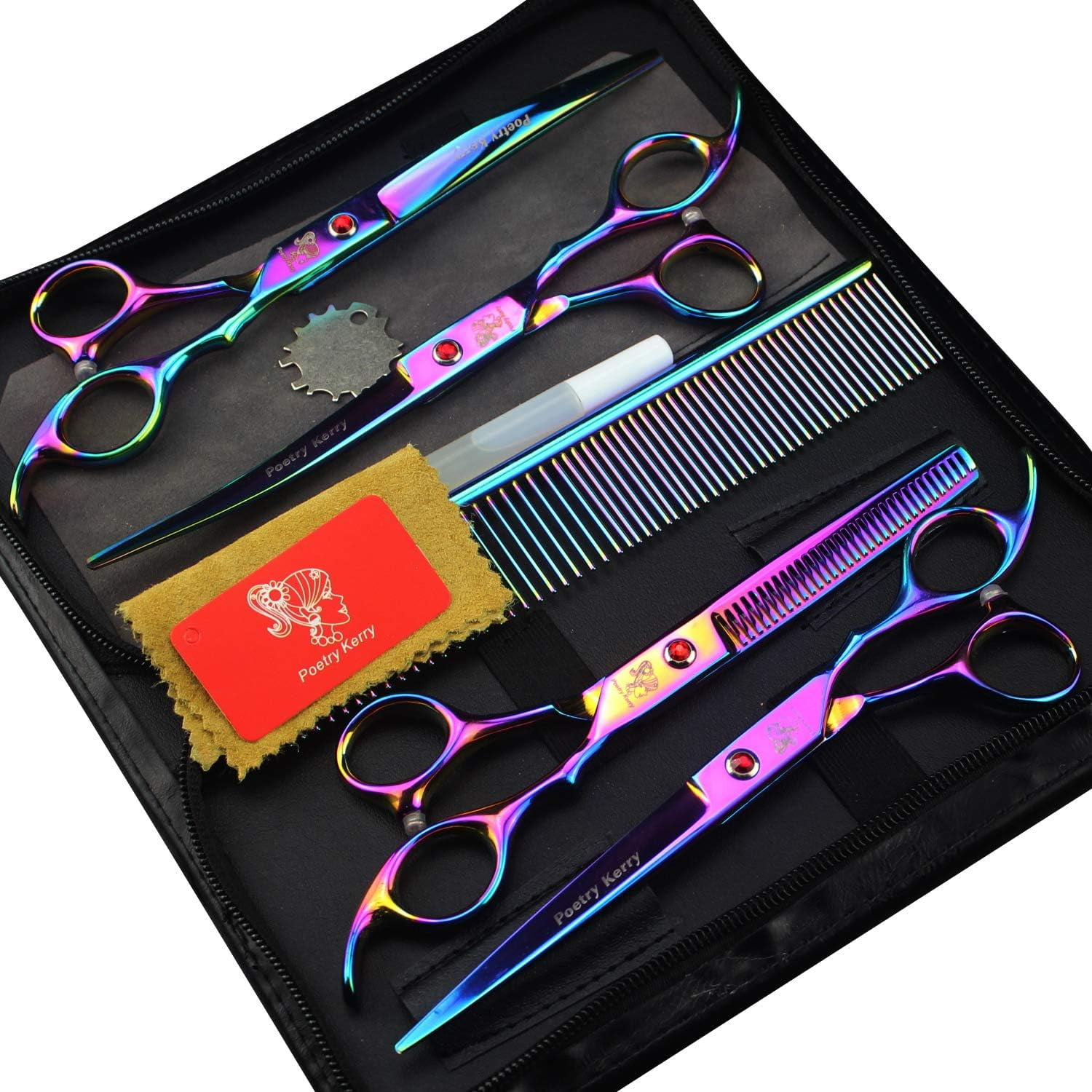 5PCS Pet grooming kit,7 inch Dog Grooming Set,Pet Trimmer Kit for Dog ...