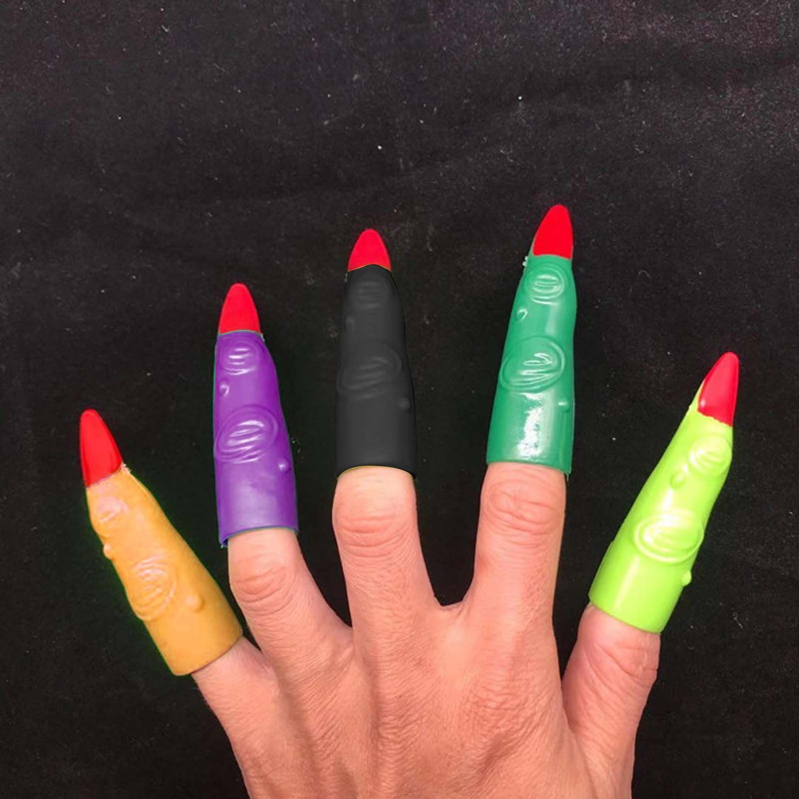 5PCS Plastic Witch Fingers Colorful Finger Pointers For Kids Reading Halloween Witch Fingers For ...