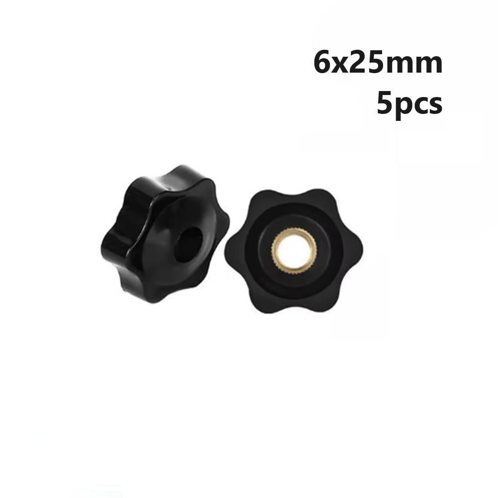5PCS Plum Hand Tight Nut Star Mechanical Black Thumb Nut Clamping Knob ...