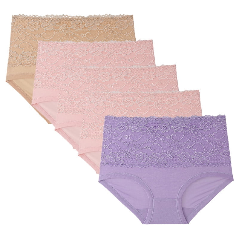 5PCS Plus Size Panties for Women Seamless M-5XL Underwear High Waisted ...