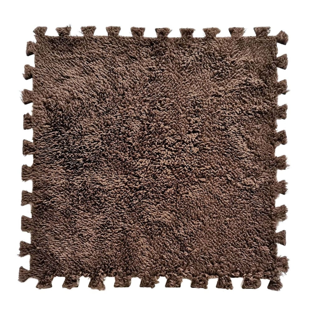 5PCS Plush Puzzle Foam Floor Mat Plush Area Rug Interlocking Floor ...